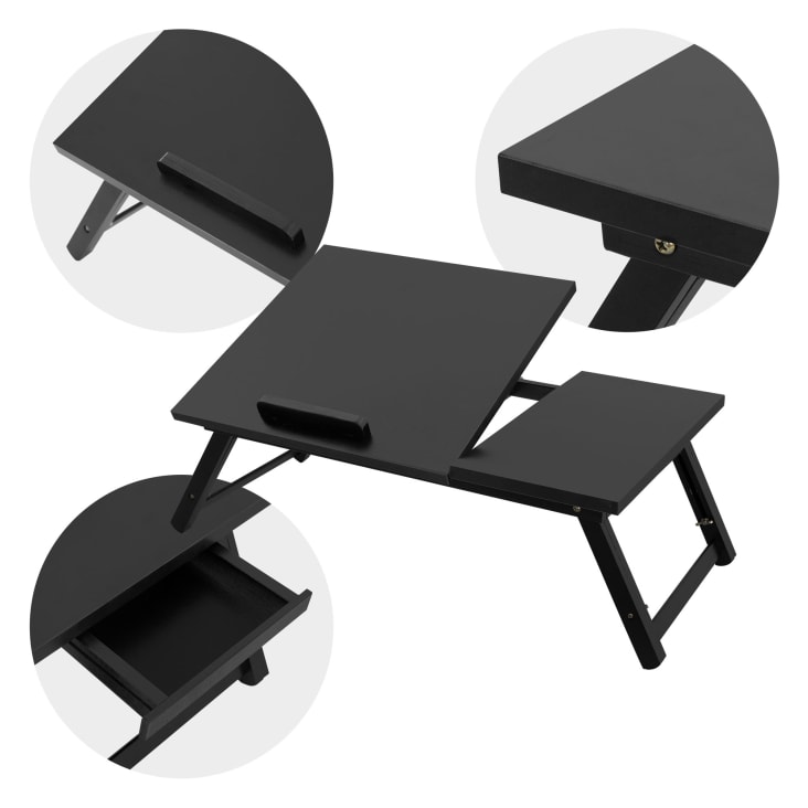 Laptoptisch fürs Bett/Sofa, Schwarz, Bambus, höhenverstellbar | Maisons ...