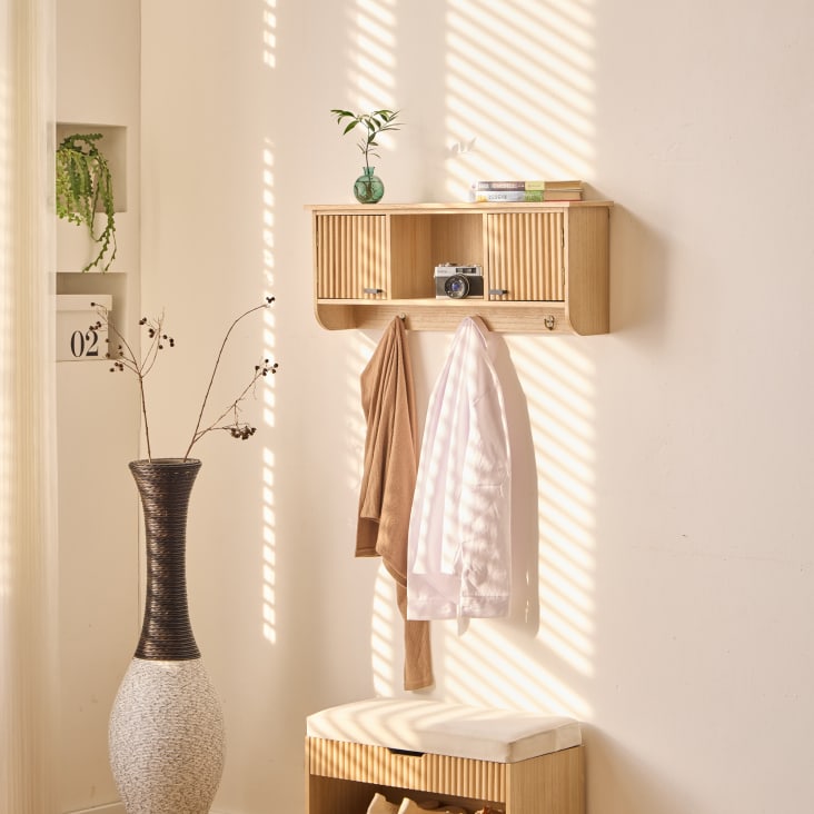 Perchero de pared en madera con 2 puertas | Maisons du Monde