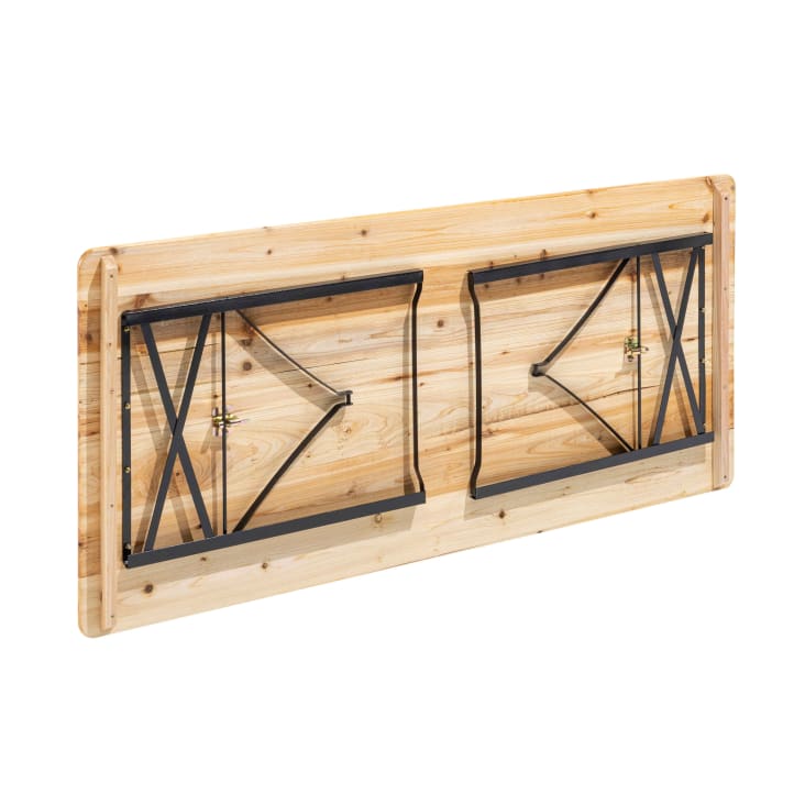 Set aus 177 cm Biertisch und 2 Bänken aus Holz Braun Munich | Maisons ...