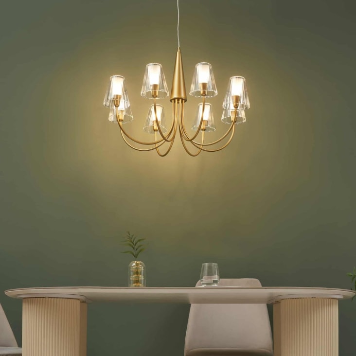 Suspension en verre Transparent et doré 76 cm Cerenova | Maisons du Monde