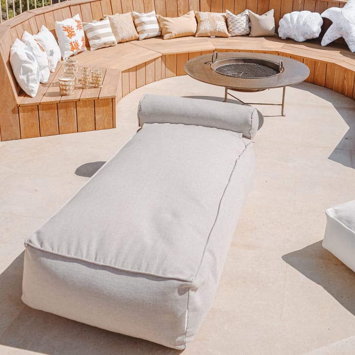 Transat extérieur flottant déhoussable en tissu effet lin | Maisons du ...