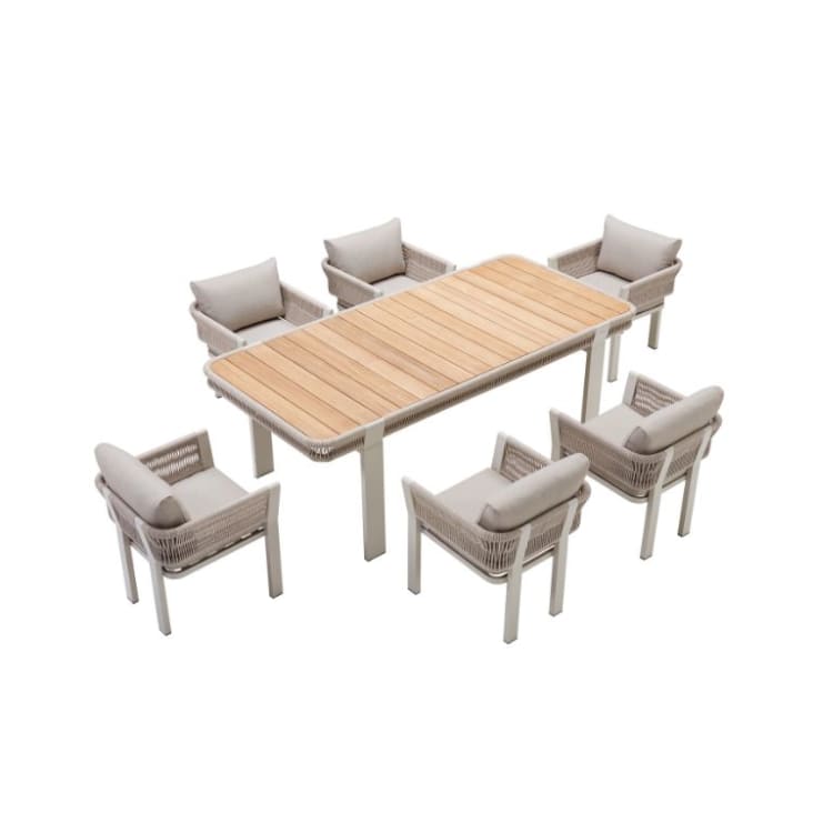 Ensemble repas beige L213.5 x P100 x H76.5 cm OLBY | Maisons du Monde