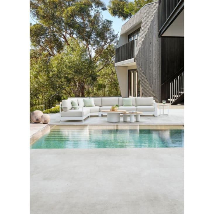 Fauteuil d'angle blanc L111 x P98.5 x H65cm IRIS | Maisons du Monde