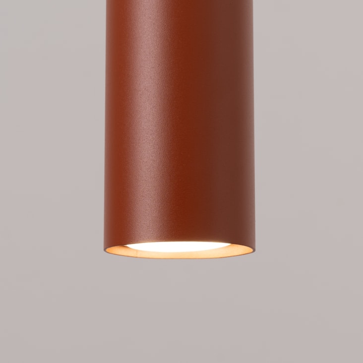 Lámpara de techo ocre rojo acero alt. 30 cm Lagos | Maisons du Monde