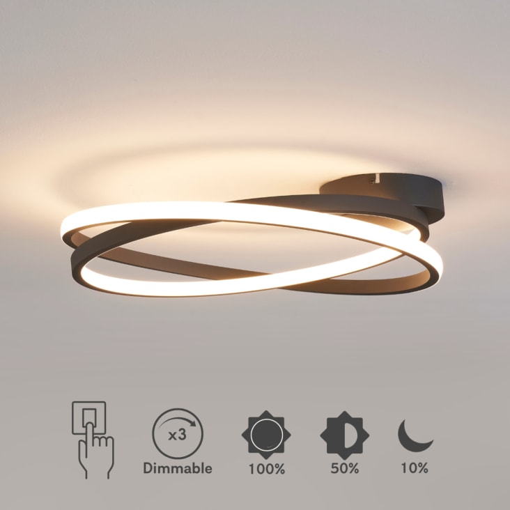 Plafonnier en aluminium, fer et pvc Noir 50.8 cm Unity | Maisons du Monde