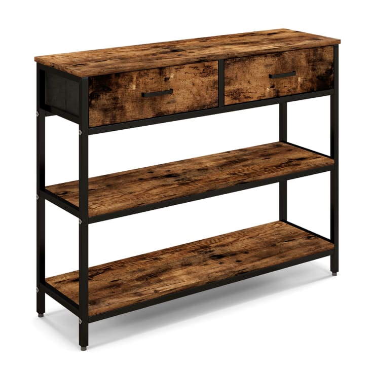 Table console industrielle pliable métallique 100X30X80cm | Maisons du ...