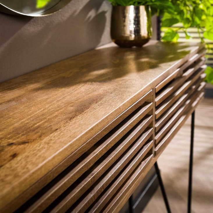 Konsole aus Mangoholz und Stahl 120 cm Dakota | Maisons du Monde