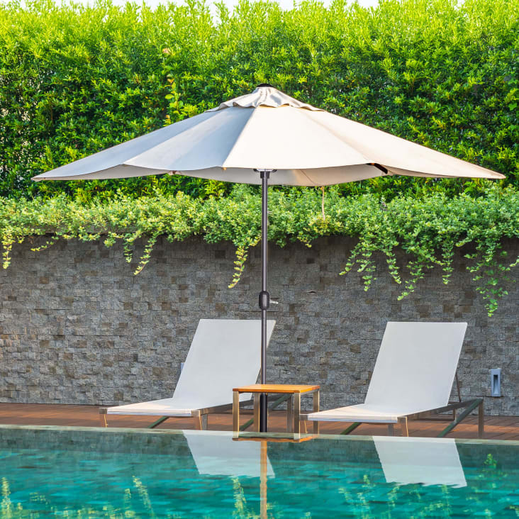 Parasol demi-lune en aluminium et polyester beige | Maisons du Monde