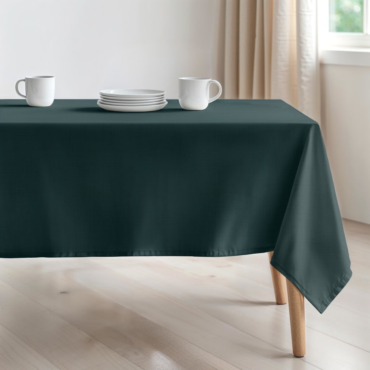 Mantel estampado antimanchas verde 155x300 cm Zen forest | Maisons du Monde