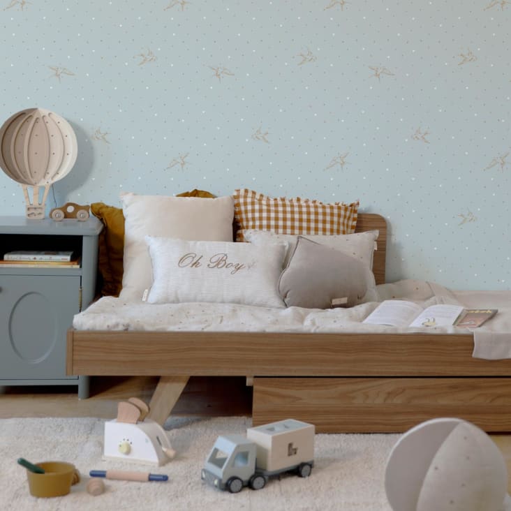 Carta da parati Rondini sfondo blu 50x280 Coeurs | Maisons du Monde