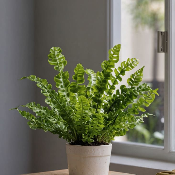 Helecho nido de ave, asplenium nidus 'crispy wave', 25cm | Maisons du Monde