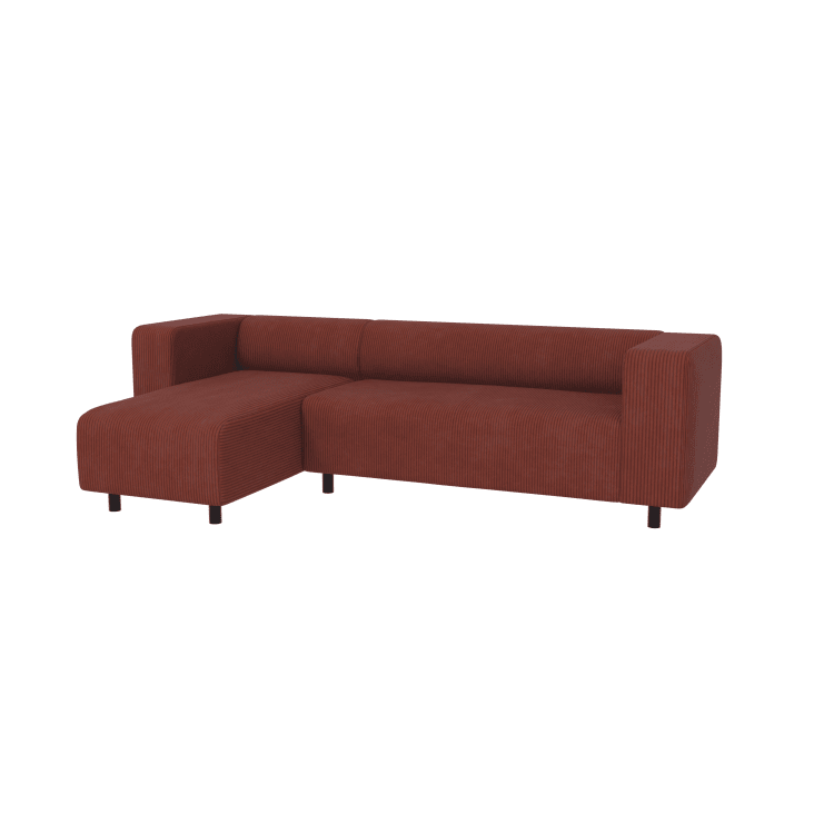Modernes Ecksofa mit Ottomane aus Cord-Stoff, Terrakotta Nils | Maisons ...