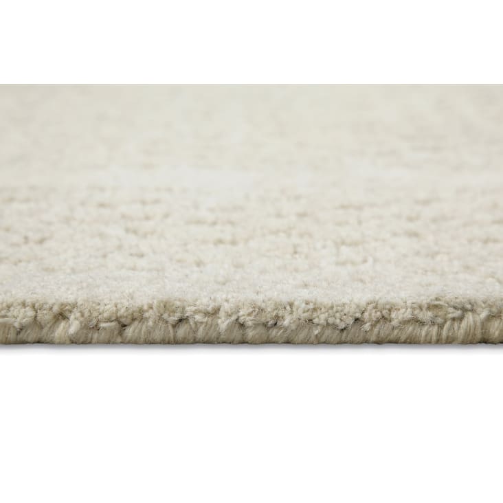 Runder Teppich Design handgetuftet mit Relief 180 rd., ecru Hamptons ...