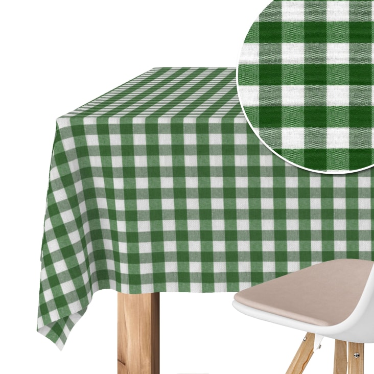 Mantel vichy verde botella teflonado confeccionado 140x140cm Campo ...