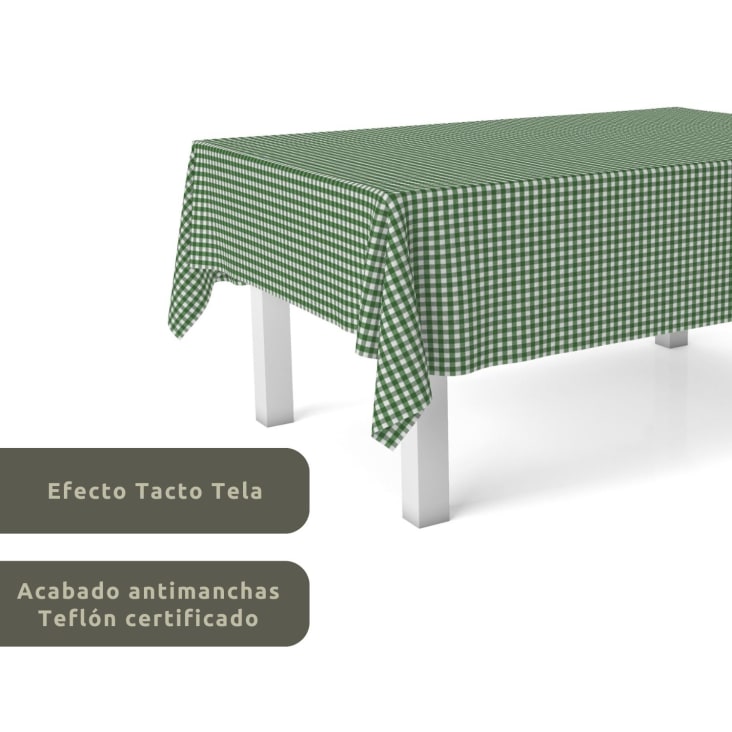 Mantel vichy verde botella teflonado confeccionado 140x140cm Campo ...