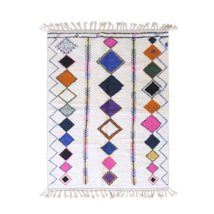 Tapis berbère marocain pure laine multicolore 158 x 248 Berbère ...
