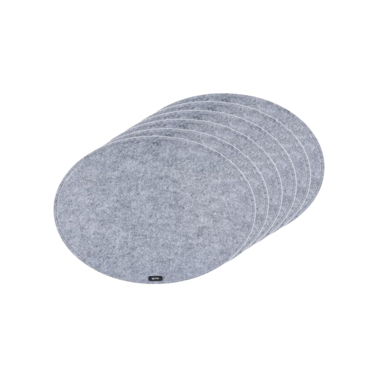 Mantel individual ovaldo - 6 piezas - fieltro reciclado gris Nude ...