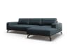 4-Sitzer Ecksofa links aus Samt, hellgrau Luc | Maisons du Monde