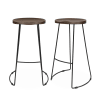 2er-Set Barhocker aus Mangoholz und Stahl, Fußstütze, 65 cm , Jaya | Maisons du Monde
