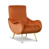 Poltrona design vintage in velluto ruggine gambe nere Miss | Maisons du ...