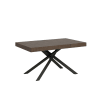 Mesa extensible 90x140/244 cm efecto madera gris cemento, hierro Karida ...