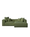 Canapé d'angle gauche 3 places tissu vert olive Tauer | Maisons du Monde