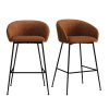 Barhocker (2er Set) aus Metall und Wolle Weiß | Maisons du Monde