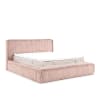 Lit coffre 140x200 cm - en velours déperlant gris-beige Alegre ...