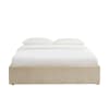 Cama arcón 160x200 en tejido chenilla beige, base incluida Marcy ...