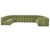 Canapé modulable 5 places angle droit en tissu texturé terracotta ...