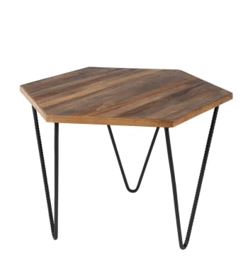 Table basse en mindi massif finition noyer 62 cm BRUNE | Maisons du Monde