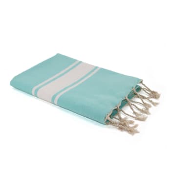 Fouta coton vert d'eau 100x200 St tropez | Maisons du Monde