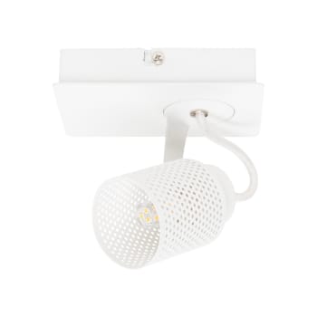 Foco de techo moderno orientable cilíndirco blanco y cromo MURA ...