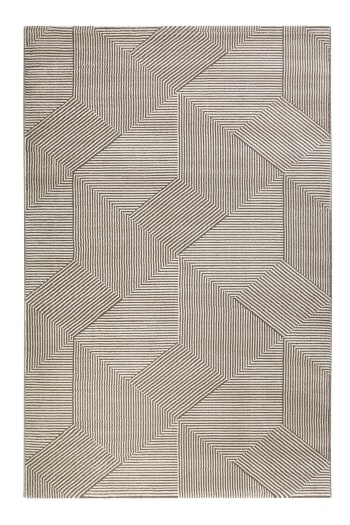Tapis motif géométrique relief beige taupe 290x200 Velvet groove | Maisons du Monde