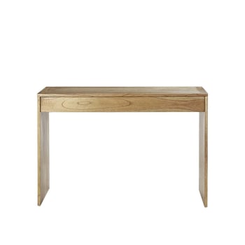 Consola de madera maciza en tono roble oscuro de 120x80cm Telva ...