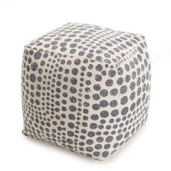 Puf cuadrado de tela bouclette blanca de 53x53 cm Albane | Maisons du Monde