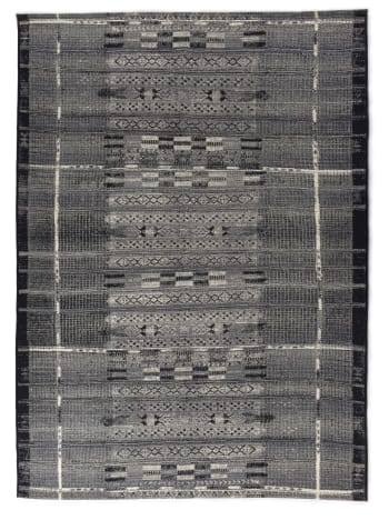 Tapis extérieur tissé plat gris et greige 120x170cm Tress | Maisons du Monde