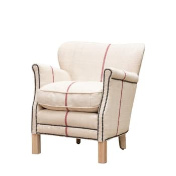 Sessel mit Baumwollbezug, schwarz-weiß gestreift Berbère | Maisons du Monde