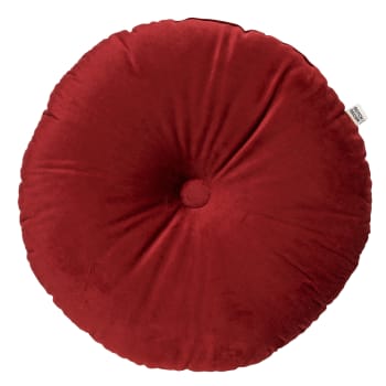Coussin rond rouge en velours 40 cm uni KAJA | Maisons du Monde