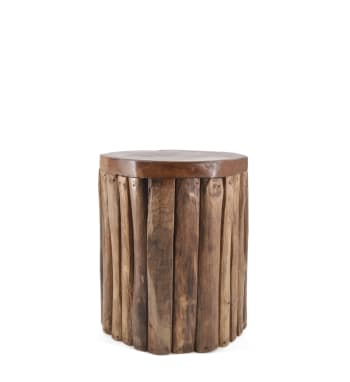 Taburete de metal dorado 35.5x35.5x34 | Maisons du Monde