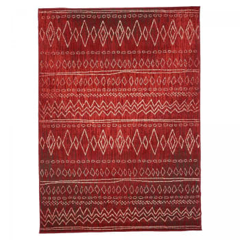 Tapis berbère motif ethnique, idéal pour un salon, rouge 160x230 Moroco | Maisons du Monde