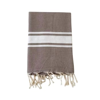 Fouta jacquard coton noir 100x200 Cabana | Maisons du Monde