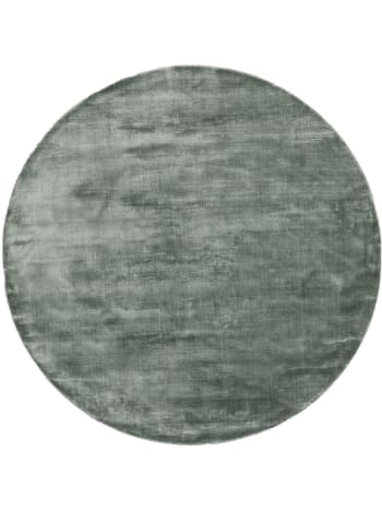 Runder Webteppich mit grünem Jacquardmuster und Pflanzenmotiv, D200cm ...