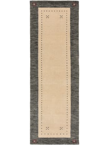 Tapis de couloir en laine effet relief gris 60 x 230 Border | Maisons ...