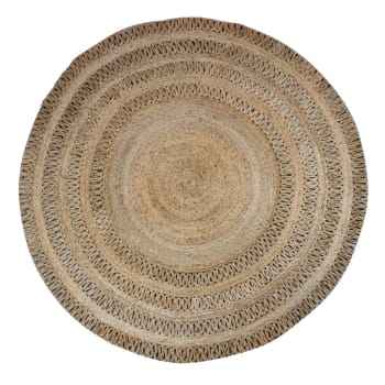 Tapis en jute tissé à franges D180 JONCASA | Maisons du Monde