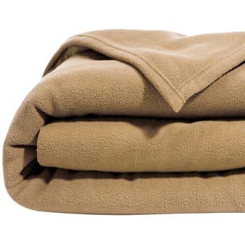 Couverture unie réversible en polaire Taupe 150X200 | Maisons du Monde