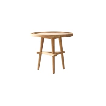 Bout de canapé carré en chêne massif double plateau L60cm Oka | Maisons ...