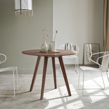 Tavolo rotondo per 4 persone in legno nero D105 cm Liwa | Maisons du Monde