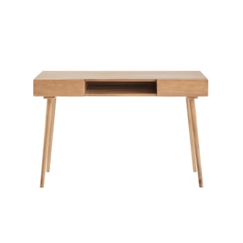 Schreibtisch mit 2 Schubladen in Eichenholzoptik L96 cm RETRO | Maisons ...