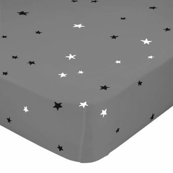 Bajera 100% algodón negro 105x200x32 cm (cama 105) Basic | Maisons du Monde